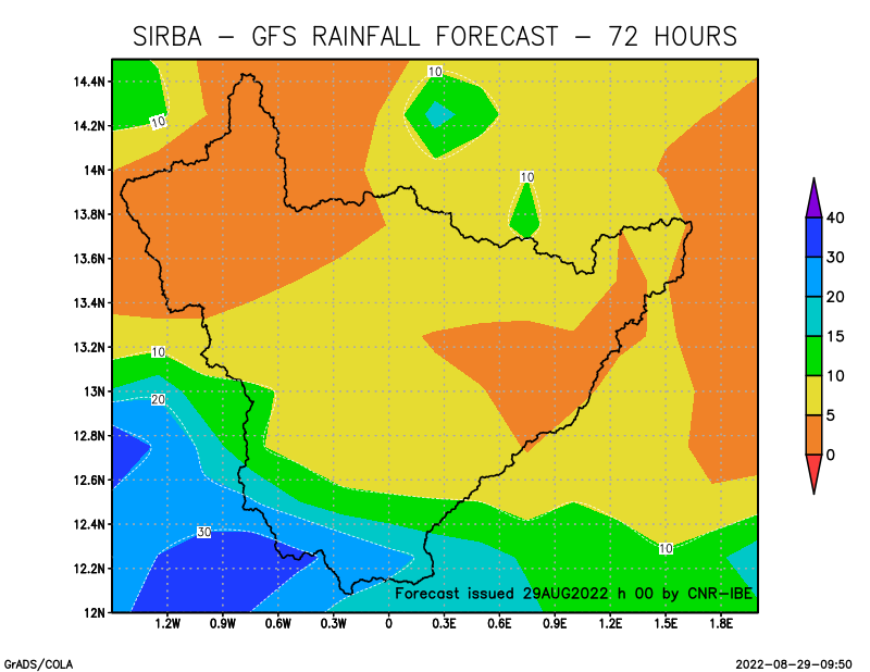 Alerte Orange sur la Sirba - climateservices.it CNR-IBE